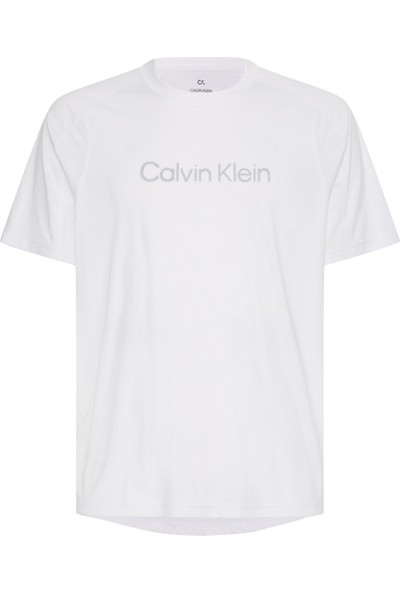 Calvin Klein Bisiklet Yaka Beyaz Erkek T-Shirt 00GMS2K109 Wo - S/s T-Shirt