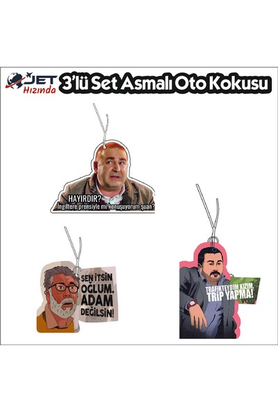 Jet Hızında 3lü Film Karakterleri Özel Tasarım Oto Kokusu Jet Hızında 3lü Film Karakterleri Özel Tasarım Oto Kokusu