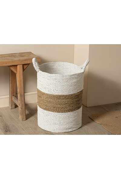 English Home Orsa Sepet 36X36X52 cm Beyaz-Kahverengi English Home Orsa Sepet 36X36X52 cm Beyaz-Kahverengi