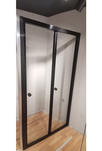 Nbm Katlanır Siyah Çerçeve Şeffaf Cam H:190 cm Duşakabin