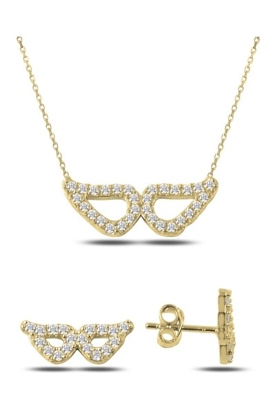 Mayardini Silver Zirkon Taşlı Kanat Set