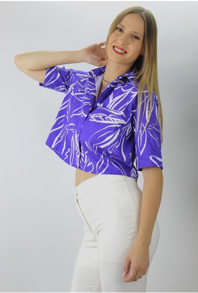 Aliz Moda Poplin Dokuma Gömlek Mor - 124.620 Aliz Moda Poplin Dokuma Gömlek Mor - 124.620