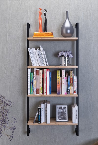 Retro 4 Raflı Kitaplık