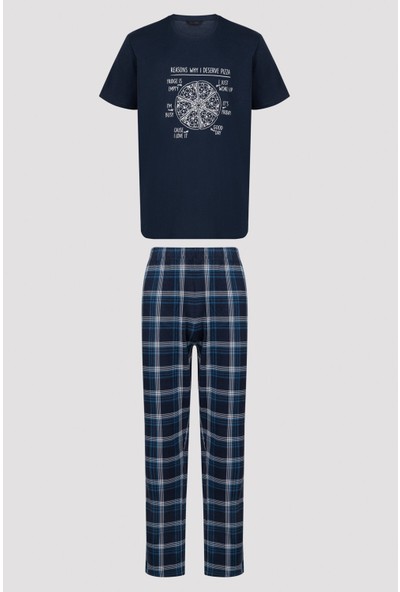 Penti Lacivert Deserve Pizza Pantolon Pijama Takımı