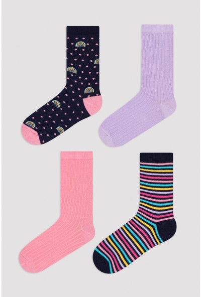 Penti Çok Renkli Kız Çocuk G. Honey 4lü Soket Çorap Penti Çok Renkli Kız Çocuk G. Honey 4lü Soket Çorap