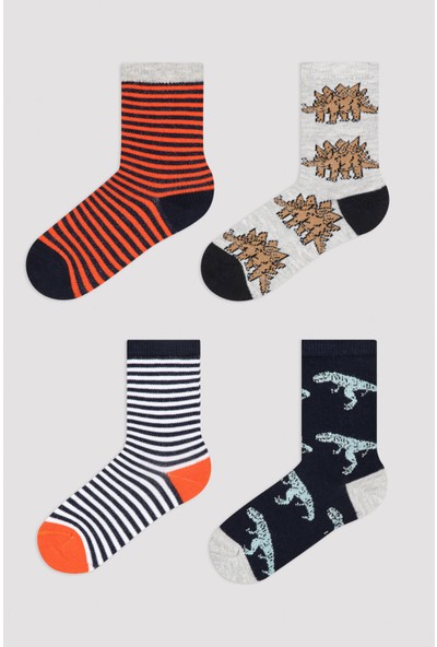 Penti Çok Renkli Boys Wildlife 4lü Soket Çorap