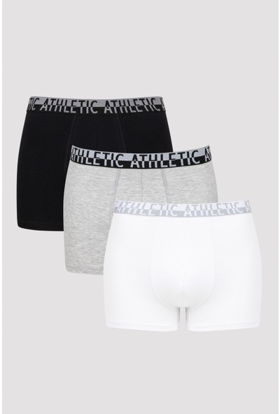 Penti Çok Renkli Elastic Band Slogan 3lü Mid Boxer