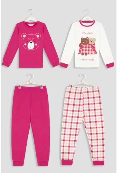 Penti Çok Renkli Kız Çocuk Cosy Bear 2li Pijama Takımı