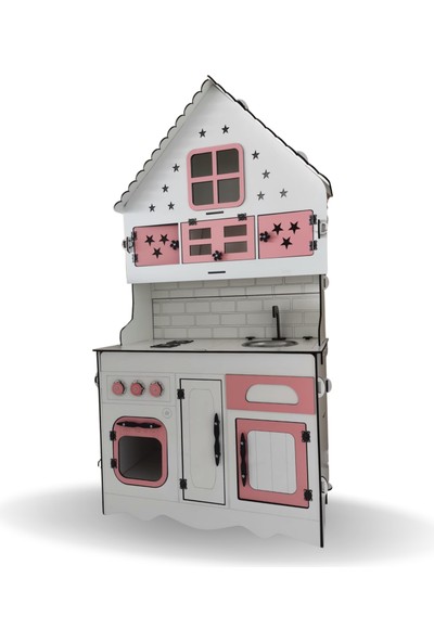 Murat Ahşap Çocuk Mutfak Dolabı