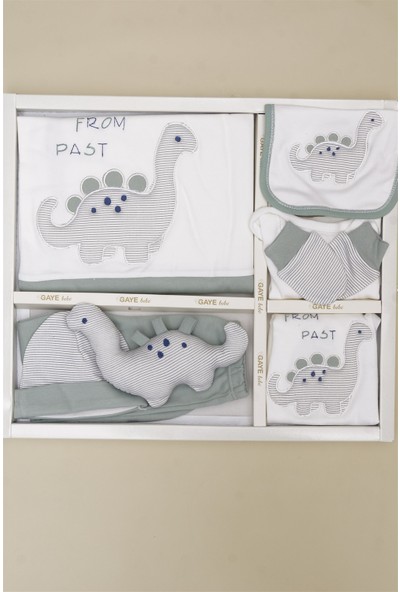 680-ERKEK Bebek Dinozorlu 10LU Hastane Çıkışı Yeşil