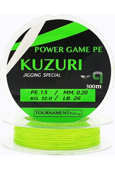Tournament Fishing Power Game Pe Kuzurı Spinning Special X9 Pe.1.5 /mm0.20 KG12.0/LB.26 Tournament Fishing Power Game Pe Kuzurı Spinning Special X9 Pe.1.5 /mm0.20 KG12.0/LB.26
