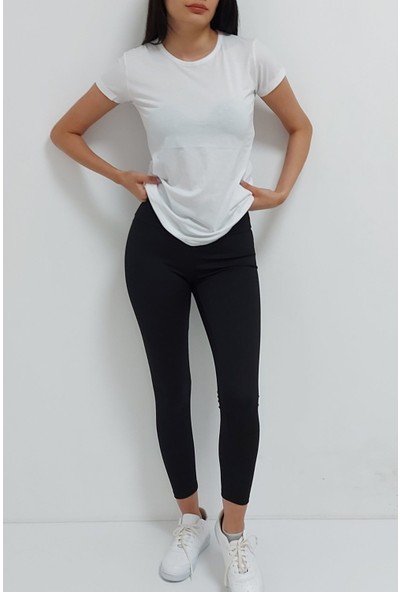 Atsy Bisiklet Yaka Tişört Beyaz