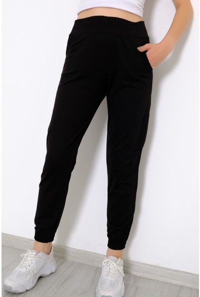 Aliz Moda Paça Lastikli Eşofman Altı Siyah - 330205.1608.