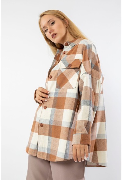 Giysi Dünyası Oduncu Kumaş Ekoseli Cep Basenaltı Boy Gömlek