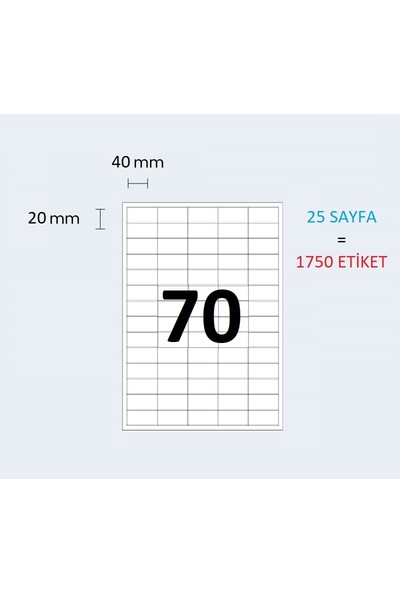 Etkin Etiket A4 Etiket - Kendinden Yapışkanlı - Lazer Etiket - 40 x 20 mm - 25 Sayfa - 1750 Etiket Etkin Etiket A4 Etiket - Kendinden Yapışkanlı - Lazer Etiket - 40 x 20 mm - 25 Sayfa - 1750 Etiket