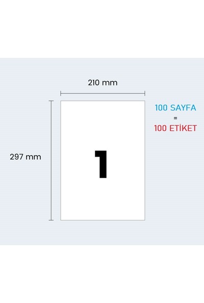 Etkin Etiket A4 Etiket - Kendinden Yapışkanlı - Lazer Etiket - 210 x 297 mm - 100 Sayfa - 100 Etiket Etkin Etiket A4 Etiket - Kendinden Yapışkanlı - Lazer Etiket - 210 x 297 mm - 100 Sayfa - 100 Etiket
