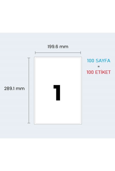 Etkin Etiket A4 Etiket - Kendinden Yapışkanlı - Lazer Etiket - 199,6 x 289,1 mm - 100 Sayfa - 100 Etiket Etkin Etiket A4 Etiket - Kendinden Yapışkanlı - Lazer Etiket - 199,6 x 289,1 mm - 100 Sayfa - 100 Etiket