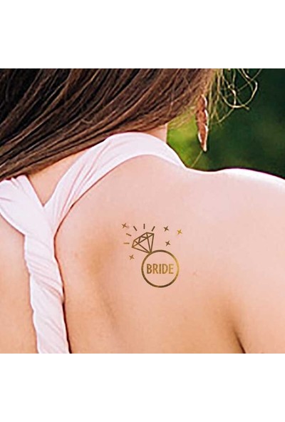 Hediyeconcepti Tekli Bride Tattoo Model 3 - Altın Yaldız - 5,5 cm x 5,5 cm - Geçici Dövme Hediyeconcepti Tekli Bride Tattoo Model 3 - Altın Yaldız - 5,5 cm x 5,5 cm - Geçici Dövme