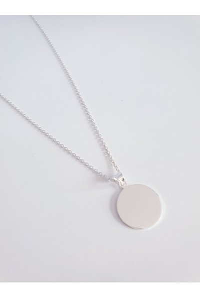 Magrib 925 Ayar Gümüş Kişiselleştirilebilir Daire Şekilli Madalyon Kolye