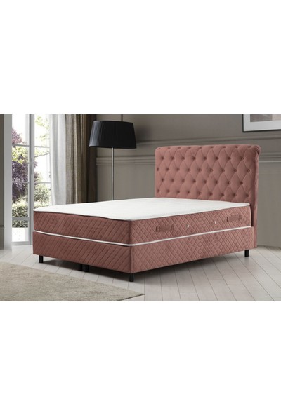 Minar 120X200 Sonata Baza+Başlık+Yatak Gül Kurusu