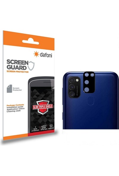 Dafoni Samsung Galaxy M21 3D Cam Kamera Koruyucu