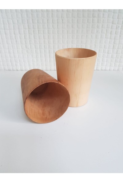 Gülruli Ahşap Su Meşrubat Bardağı Kızılağaç