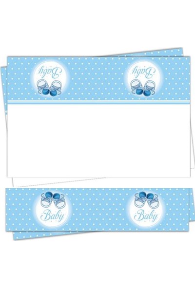 Pandoli Baby Shower Mavi Patikler Erkek Bebek Plastik Masa Örtüsü Pandoli Baby Shower Mavi Patikler Erkek Bebek Plastik Masa Örtüsü