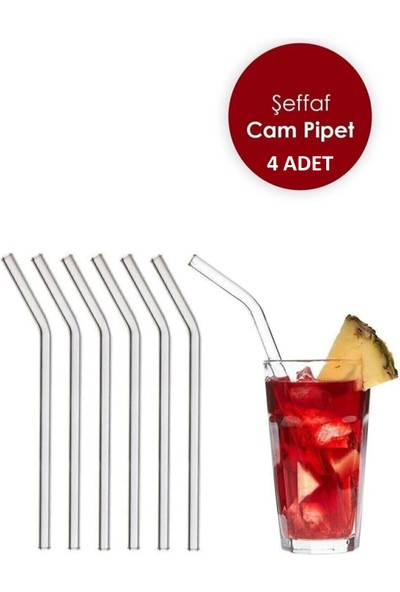 Winbox Şeffaf Cam Eğimli Pipet 4 Adet Winbox Şeffaf Cam Eğimli Pipet 4 Adet