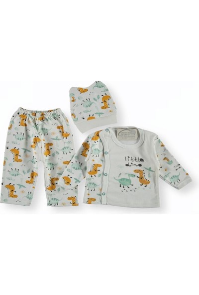 Melish Bebe 3'lü Dino Baskılı Çıtçıtlı Erkek Bebek Takım (0-3 Ay) Melish Bebe 3'lü Dino Baskılı Çıtçıtlı Erkek Bebek Takım (0-3 Ay)