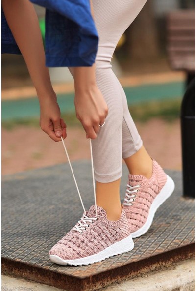 Günkar Pudra Örgülü Spor Ayakkabı