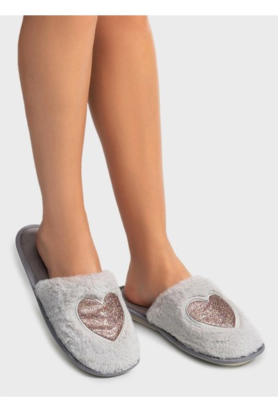 Twigy Gri Kadın Ev Terliği YY0065