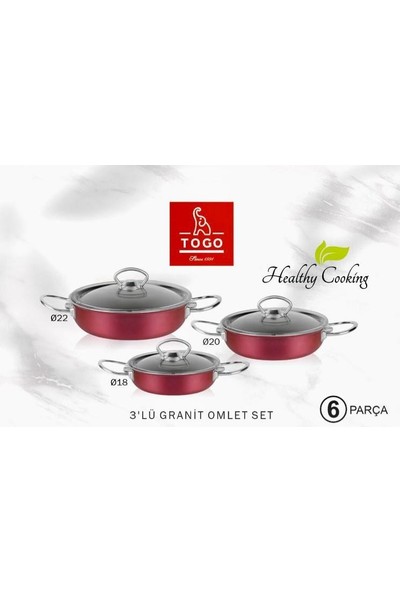 Togo Togo-Ay 6 Parça Omleti (18-20-22 Cm) TOGO-567 Togo Togo-Ay 6 Parça Omleti (18-20-22 Cm) TOGO-567
