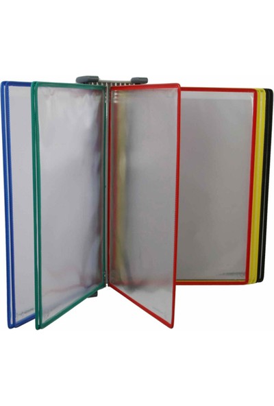 Smart Duvar Tipi 10LU A4 Evrak Tutucu-10 Adet Renkli Dosya+Metal Aparat Smart Duvar Tipi 10LU A4 Evrak Tutucu-10 Adet Renkli Dosya+Metal Aparat