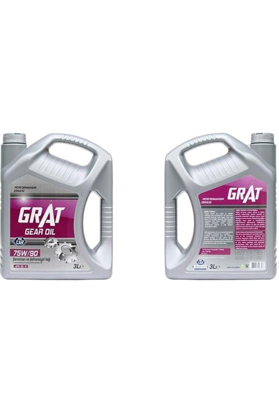 Grat Şanzıman Yağı Gl-5 75W-90 Apı 3 Litre ( Üretim Yılı: 2022 ) Grat Şanzıman Yağı Gl-5 75W-90 Apı 3 Litre ( Üretim Yılı: 2022 )
