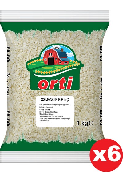 Orti Osmancık Pirinç 6 x 1 kg Orti Osmancık Pirinç 6 x 1 kg