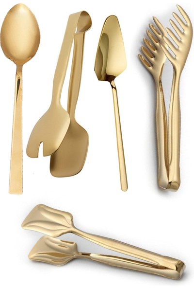 Lagabya Gold 5 Li Lüx Servis Maşa Seti