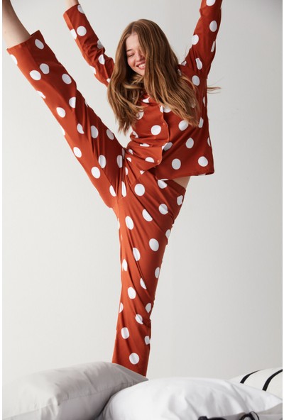 Penti Base Dotted Amber Pijama Takımı