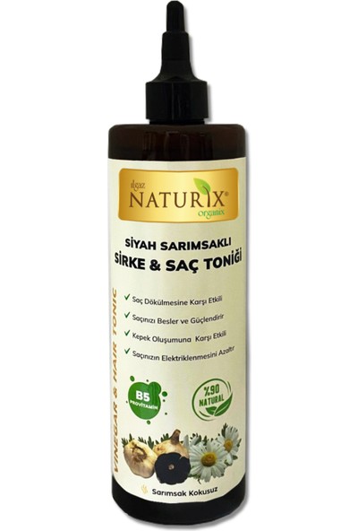 Naturix Siyah Sarımsaklı Sirke & Saç Toniği B5 Vitaminli Papatya Özlü Kokusuz 400 ml Vinegar & Hair Tonic Naturix Siyah Sarımsaklı Sirke & Saç Toniği B5 Vitaminli Papatya Özlü Kokusuz 400 ml Vinegar & Hair Tonic