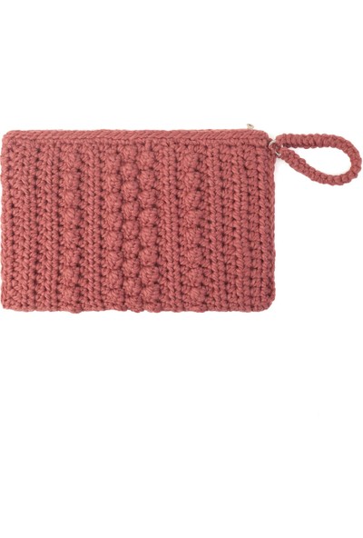 Silk And Cashmere Gül Kurusu Nancy Saf Yün El Çantası