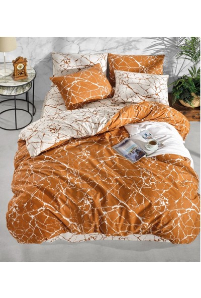 Nevresim Dünyası Beğen Çift Kişilik Nevresim Takımı Marble Kahve