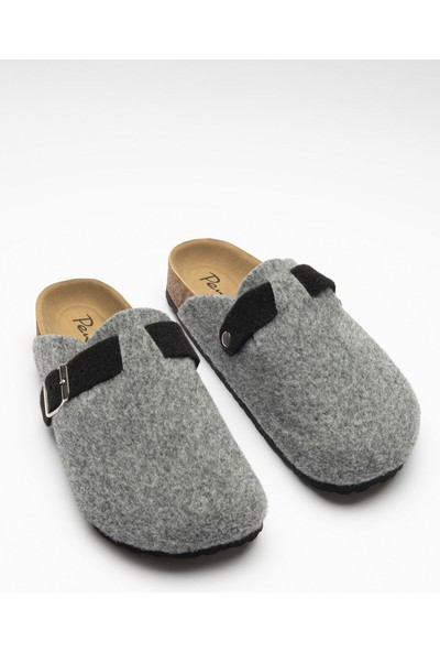 Penti Koyu Gri Melanj Grey Felt Terlik Penti Koyu Gri Melanj Grey Felt Terlik