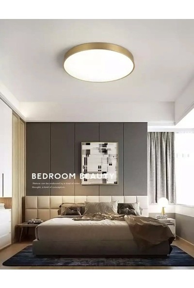 Vies Teknoloji Mat Gold Sarı LED Panel Avize Tavana Sıfır 3200K Sarı Işık Vies Teknoloji Mat Gold Sarı LED Panel Avize Tavana Sıfır 3200K Sarı Işık