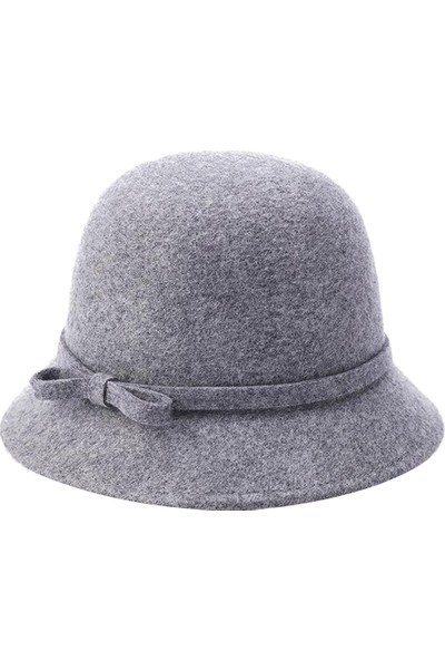Bayan Yün Keçe Cloche Melon Şapka(Yurt Dışından)