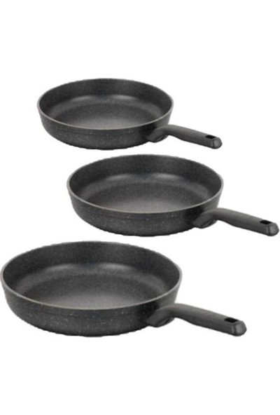 Korkmaz 3lü Granit Tava Seti 24+28+30 cm