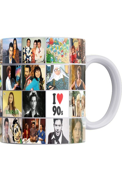 Remonz 2000'LI Yıllar 40 Foto Baskılı %100 Porselen Beyaz Kupa Bardak Remonz 2000'LI Yıllar 40 Foto Baskılı %100 Porselen Beyaz Kupa Bardak