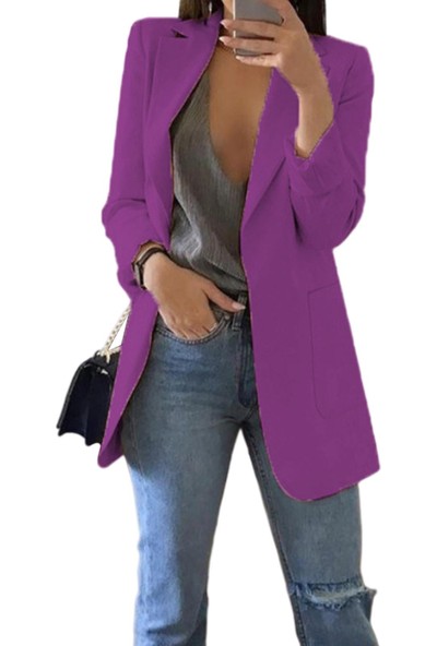 Kadınlar Hırka Gündelik Takım Elbise Tatil Boş Boş Zamanlar Için Yaka Yaka Bayanlar Mor Mor 5xl Kadınlar Hırka Gündelik Takım Elbise Tatil Boş Boş Zamanlar Için Yaka Yaka Bayanlar Mor Mor 5xl