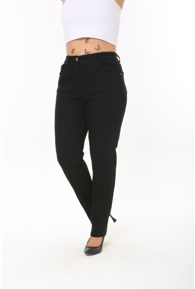 Era Lisa Boru Paça Rahat Kalıp Likralı Kadın Büyük Beden Kot Pantolon