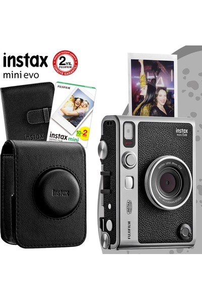 Instax Mini Evo Siyah Fotoğraf Makinası ve Seti 1 Instax Mini Evo Siyah Fotoğraf Makinası ve Seti 1