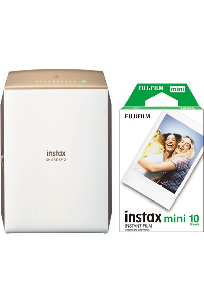 Share Sp-2 Altın Instax Yazıcı & 10'lu Film Share Sp-2 Altın Instax Yazıcı & 10'lu Film