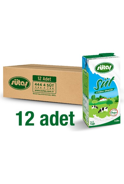 Sütaş Süt %2,5 Yağlı 1 Lt x 12